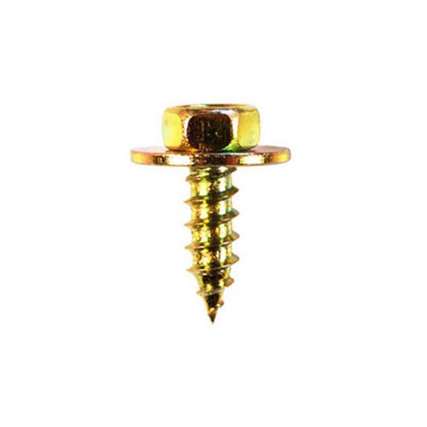 Hex Head Self Tapping Screw With Washer M6.3 x 20 Yellow Passivated ...