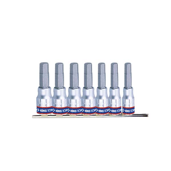 King Tony 1/4" 7 PC. Hex Socket Rail Set H 3 - H10 | AutoFast