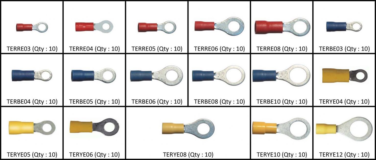 Red, Blue, Yellow Eye Terminal Assortment 171 pcs | AutoFast