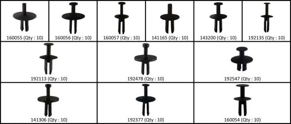 T - Type Push Retainer Assortment 121 pcs | AutoFast